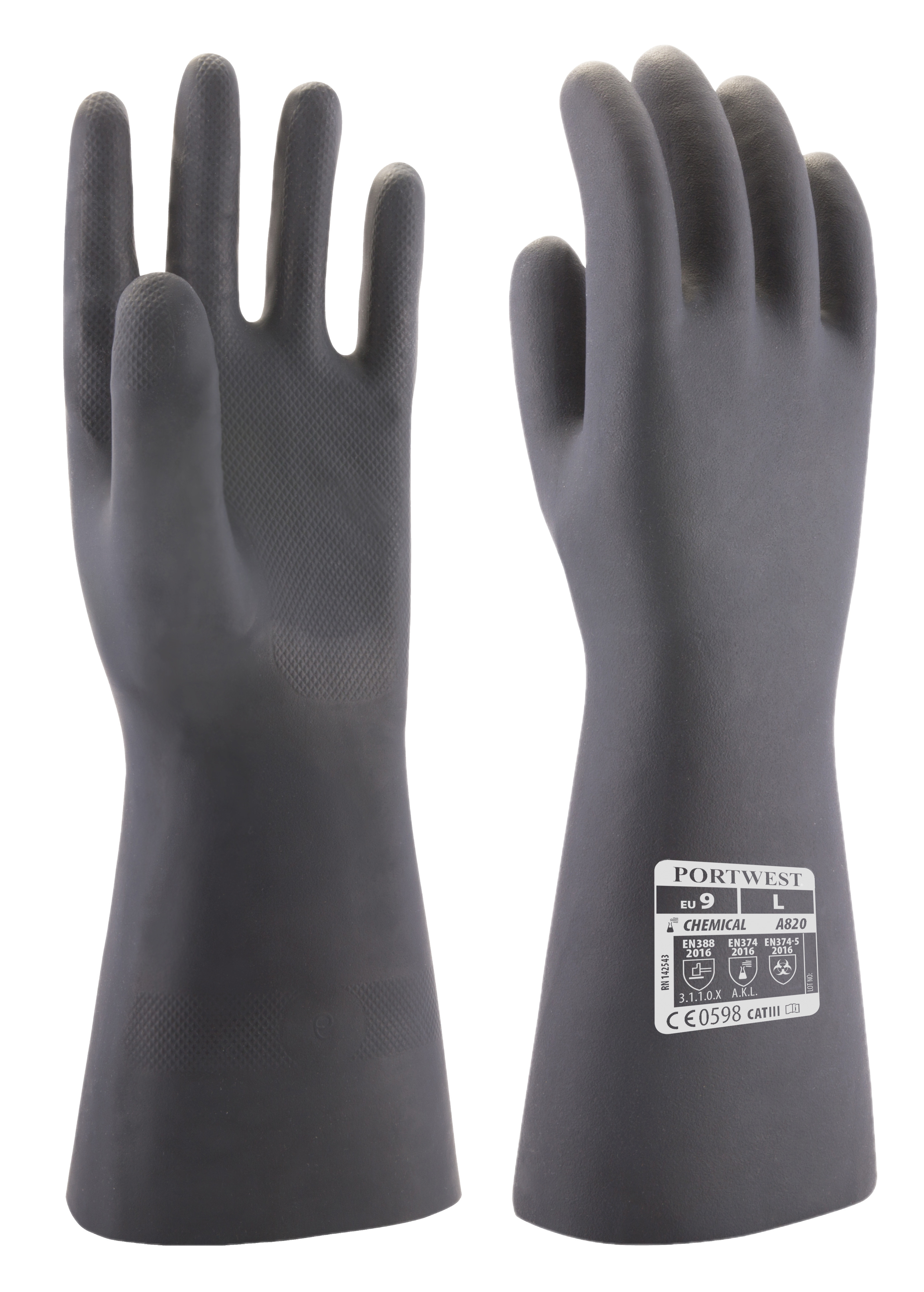 Luva neoprene para produtos quimicos A820 - EN 388 2016 - Luvas